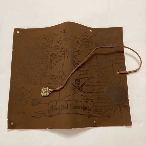 Art | Brown Leather Treasure Map With Strap | Poshmark